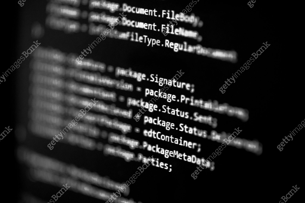 Information Technology Concept Coding Programmer Language Script Text On Screen Monitor Display