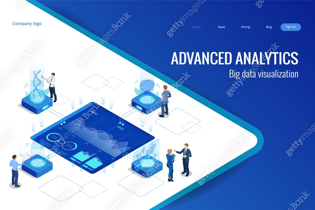 Isometric Big Data Network Visualization Advanced Analytics