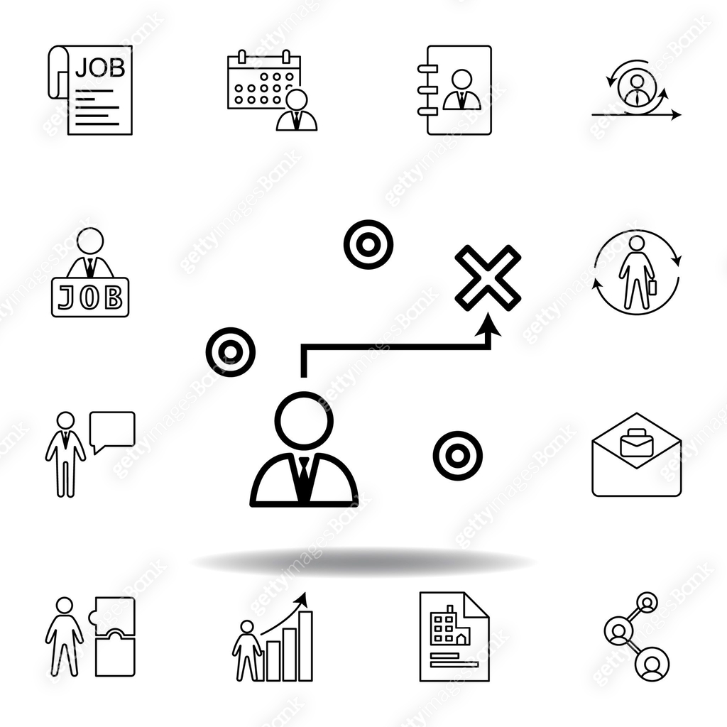 Career Path Strategy Businessman Icon Set Of Hr Elements Can Be Used For Web Logo Mobile