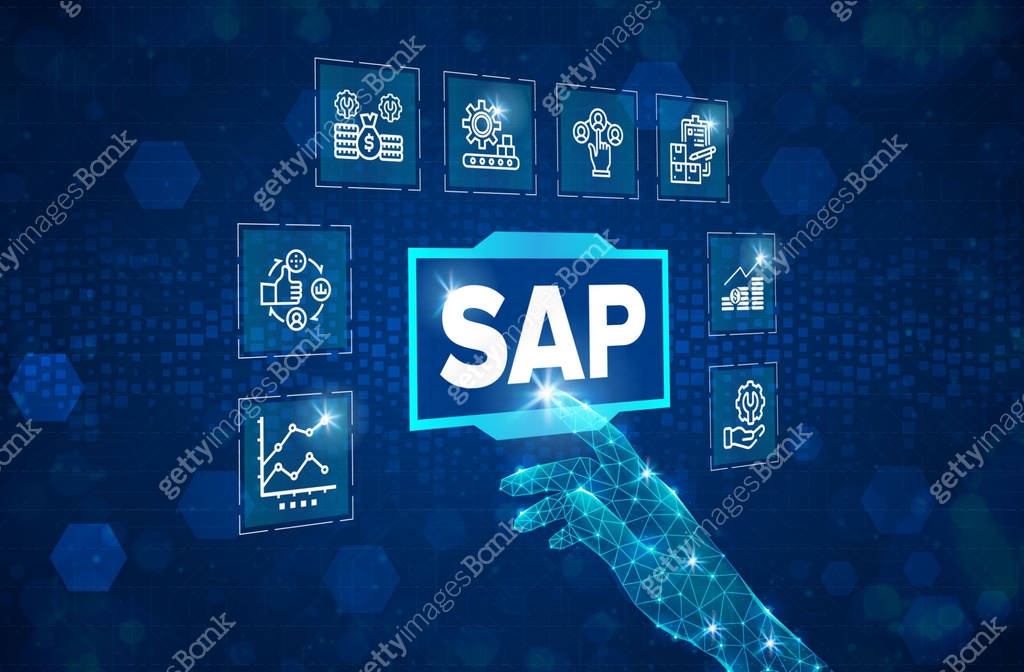 Sap System Software Automation Enterprise Resource Planning Erp Construction Concept On