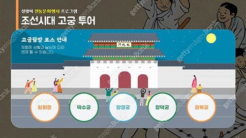 파워포인트 서브페이지 다이어그램 교육 비즈니스 인포그래픽 Ppt 전통 조선시대 고궁 투어 코스안내 고궁 투어
