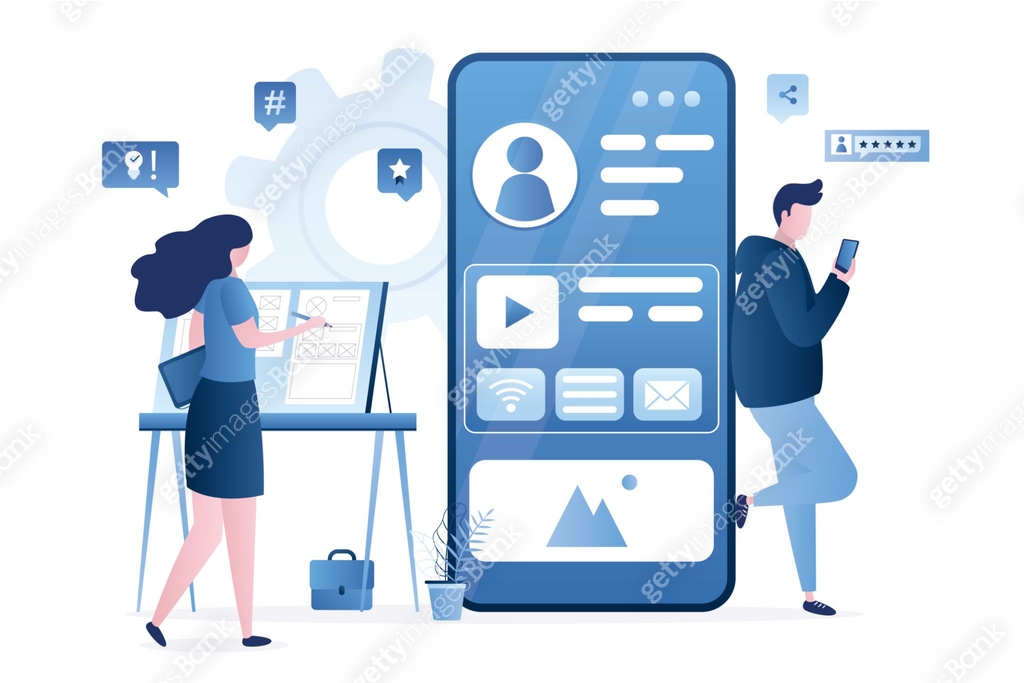 Ui Designer Creates Structure Of Information Blocks Of Mobile
