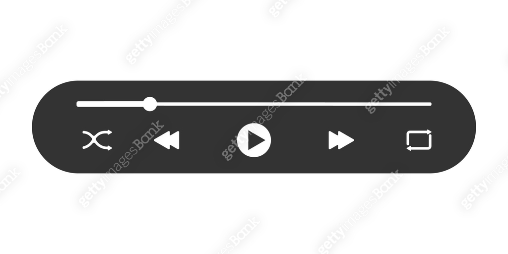 Audio Player Interface For Mobile App With Buttons And Loading Progress Bar Simple Mediaplayer